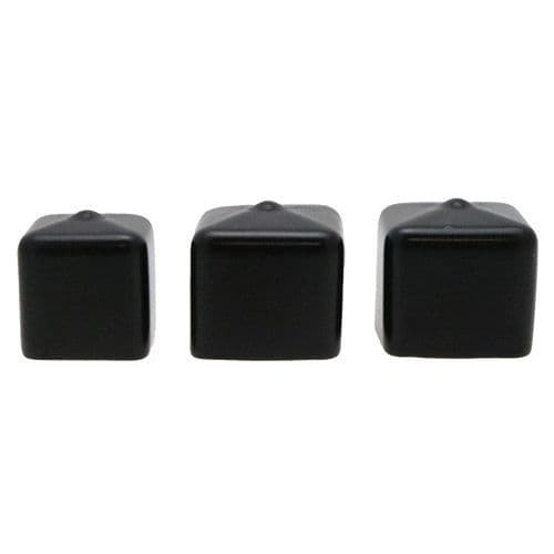 Square PVC Caps for Tube Protection | Glossy Black Finish