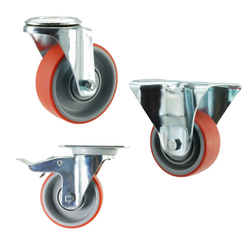 Polyurethane Castors | Red PU Castors