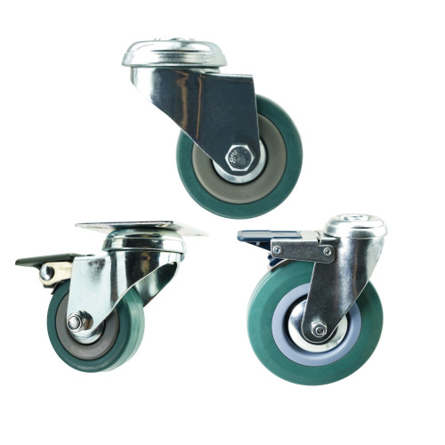 Budget Green Rubber Castors – 80‑125 mm | Medium‑Duty