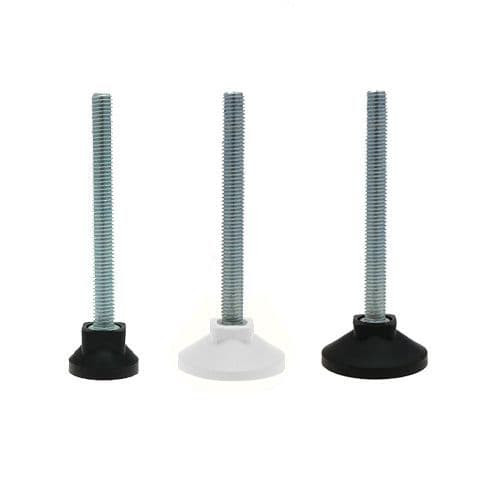 Economic Adjustable Feet, White & Black Base Threaded Feet - Vital Parts