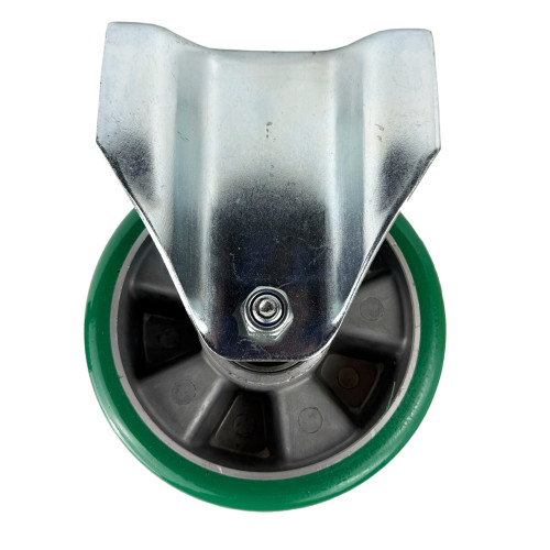 Fixed Plate Green PU Industrial Castors | Vital Parts